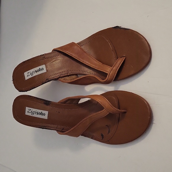 Zigi Soho | Shoes | Vintage Zigi Soho Tan Leather Heeled Sandals Size 8 ...